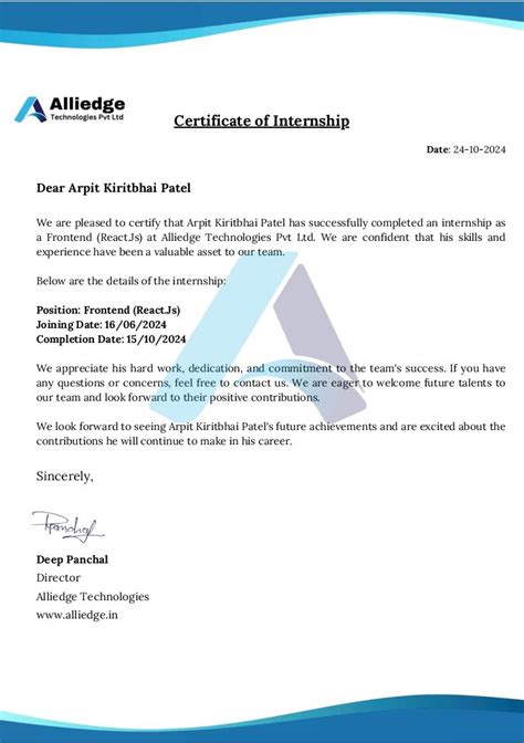 Arpit Patel On Linkedin Reactjs Frontenddevelopment Internship