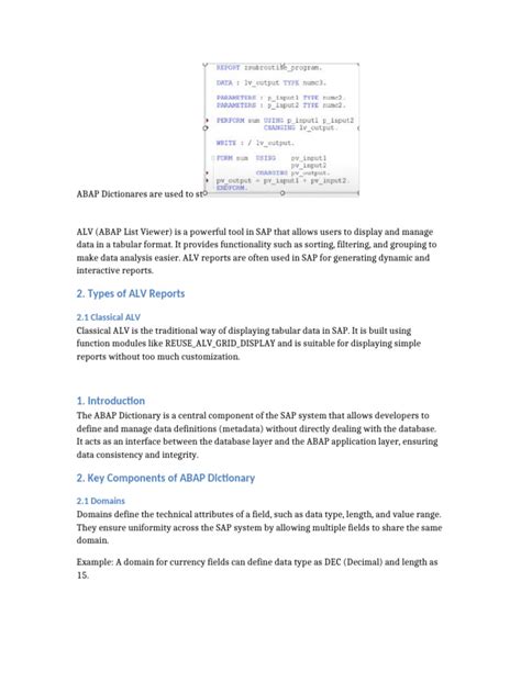 Abap Dictionary Documentation Pdf