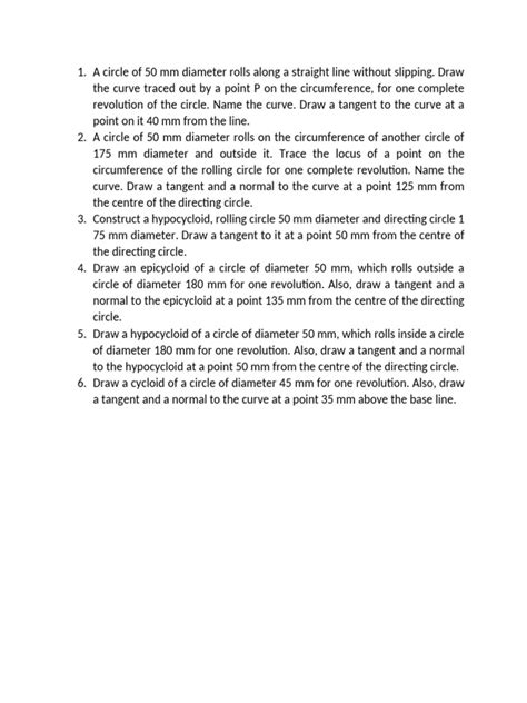 Cycloids Questions Pdf