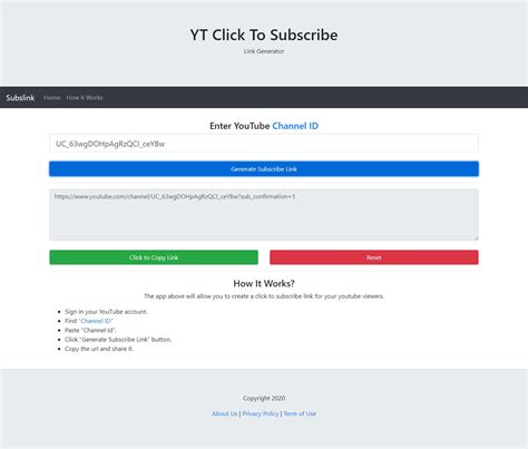 Youtube Subscribe Link Generator By Tecpinswebs Codester