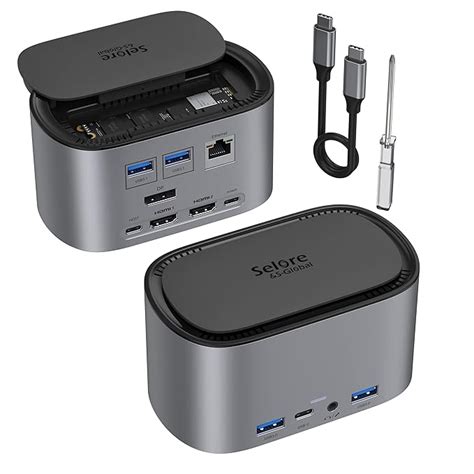 Usb C Laptop Docking Station Selore Usb C Triple Disaply Docking Station To Dual K Hdmi Dp X