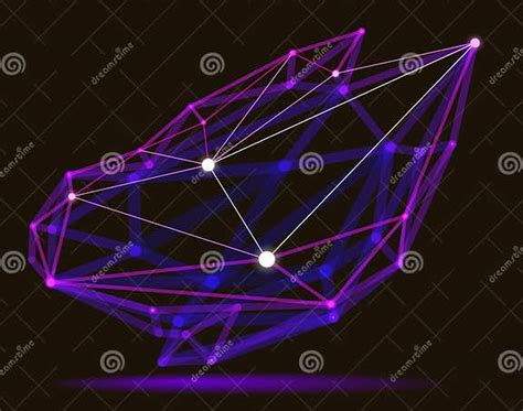 Dimensional Lattice Mesh Vector Abstraction 3d Polygonal Design Abstract Shape Stock Vector