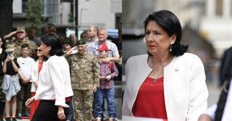 პრეზიდენტის ჩაცმულობა 26 მაისის ღონისძიებაზე როგორ გამოიყურებოდა სალომე ზურაბიშვილი Marao