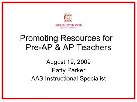Ap And Pre Ap Resources Ppt