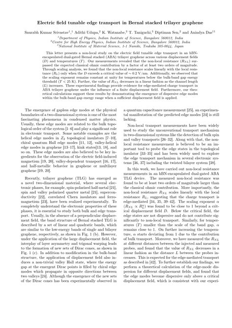 Pdf Electric Field Tunable Edge Transport In Bernal Stacked Trilayer Graphene