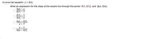 solved a curve has equation y f x write an expression