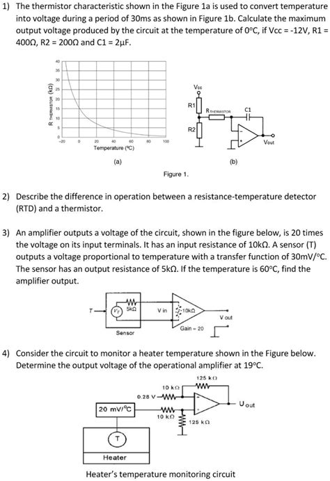 1 The Thermistor Characteristic Shown In The Figure 1a Is Used To Convert Temperature Into