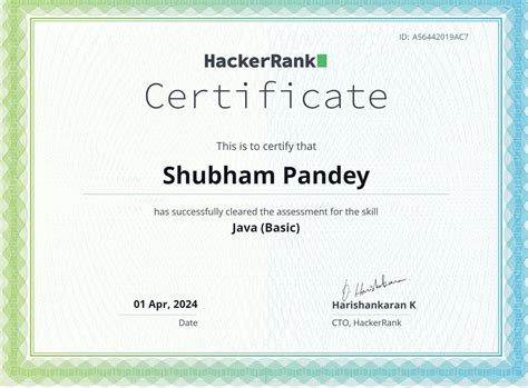 Shubham Pandey On Linkedin I Am Thrilled To Share That The Hackerrank Certification