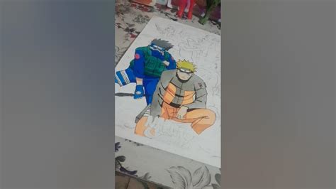 Naruto And Kakashi Ki Drawing Watercolor Viralshorts Youtube