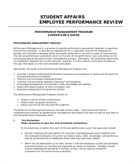 Sample Resume Performance Review Summary Examples Good Resume Examples