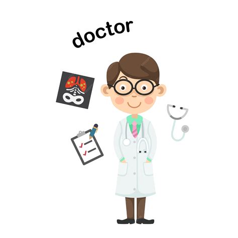 Profesión Doctor Vector Ilustración Vector Premium