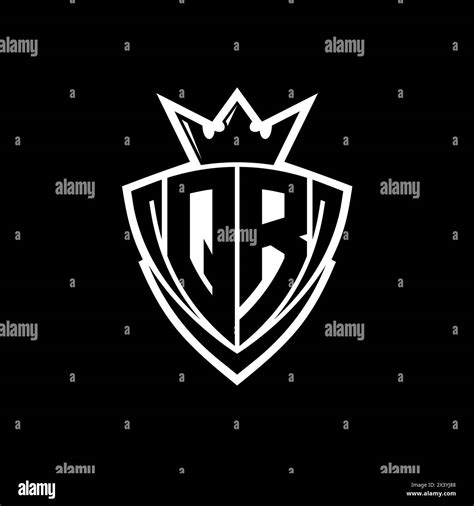 Qr Bold Letter Logo With Sharp Triangle Shield Shape With Crown Inside