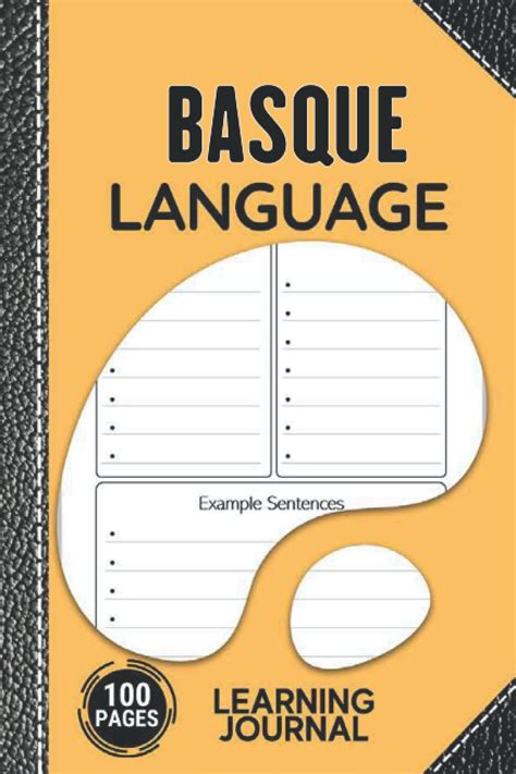 Basque Language Learning Journal Two Columns English And Basque Vocabulary Translation Notebook