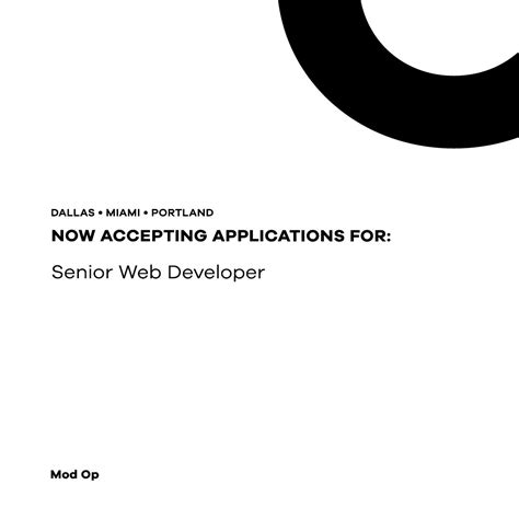 Mod Op On Linkedin Hiring Webdevelopment Seniorwebdeveloper
