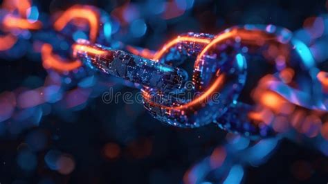 Blockchain Technology Connecting Digital Links In Futuristic Network