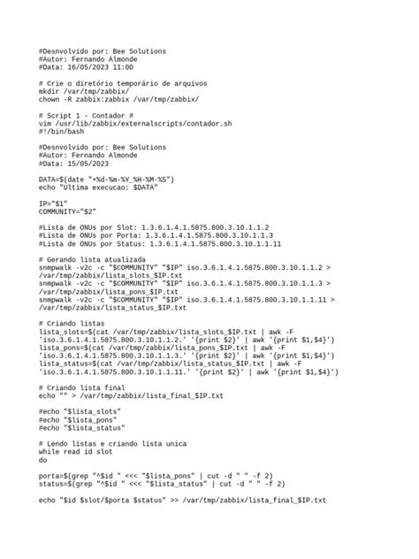 Script Zabbix Pdf String Ciência Da Computação Paradigmas De