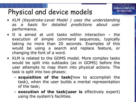 Human Computer Interaction Cognitive Modelsppt