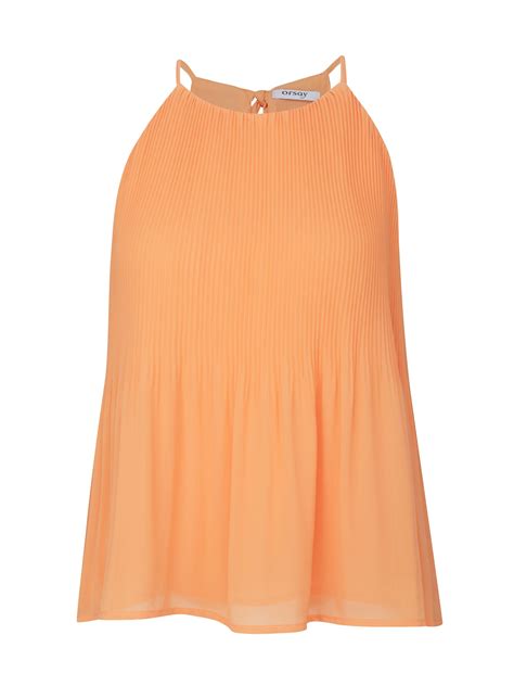 Оранжев плисиран топ Orsay