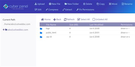 Website File Manager In Cyberpanel