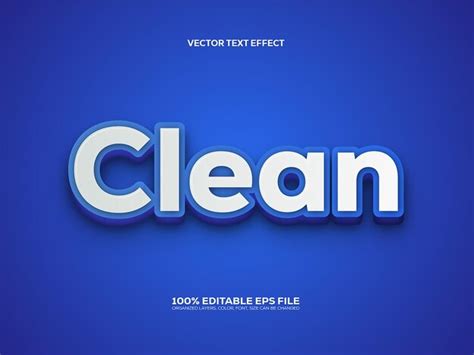 Premium Vector Editable Clean 3d Text Effect