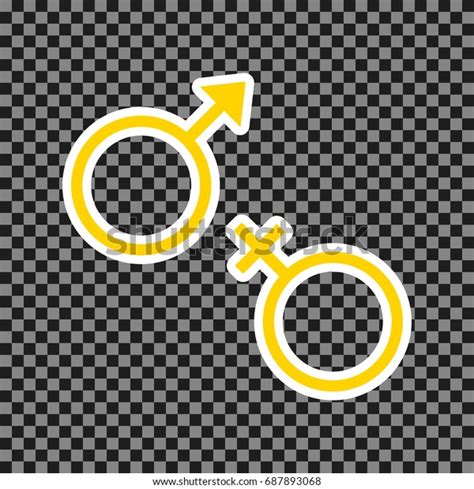 Sex Symbol Sign Vector Yellow Icon Stock Vector Royalty Free 687893068 Shutterstock
