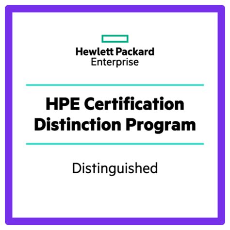 Hpe Certification Distinction Program Distinguished Credly