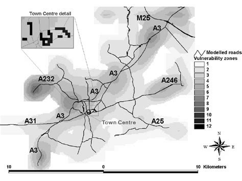 Gis Vulnerability Map For Guildford Town Area Varying Matrix Download Scientific Diagram
