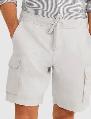 Homme Short Short En Lin Short Dété Short De Plage Cordon Taille Elastique Plein Confort