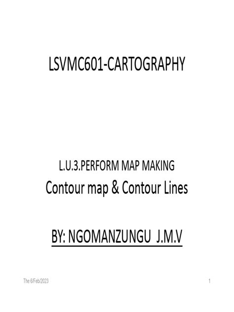 Lsvmc601 Lu 3 Contourlines 2023 Pdf Contour Line Interpolation