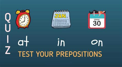 Test Your Prepositions Online Quiz