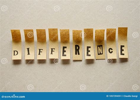 Difference Word In Sticky Letters Stock Image Image Of Typographic