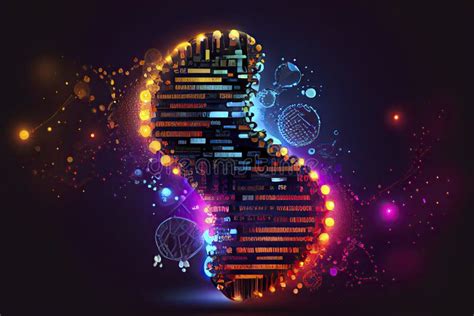 Abstract Technology Science Concept Dna Code Structure With Glow Science Concept Background