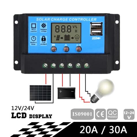 20a 30a Solar Panel Controller 12 24v Voltage Batt Vicedeal