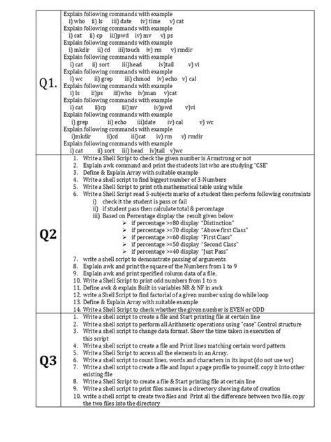 Shell Scripting Questions Pdf Computer Programming Computing