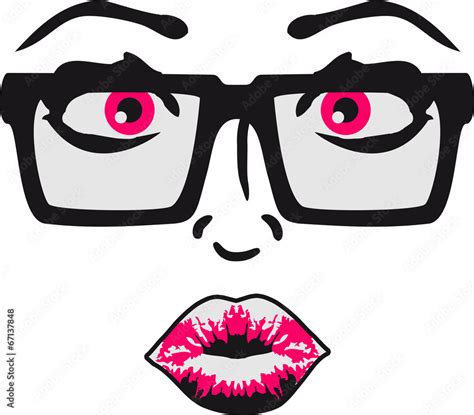 Sexy Nerd Geek Girl Frau Mädchen Heiß Stock Illustration Adobe Stock