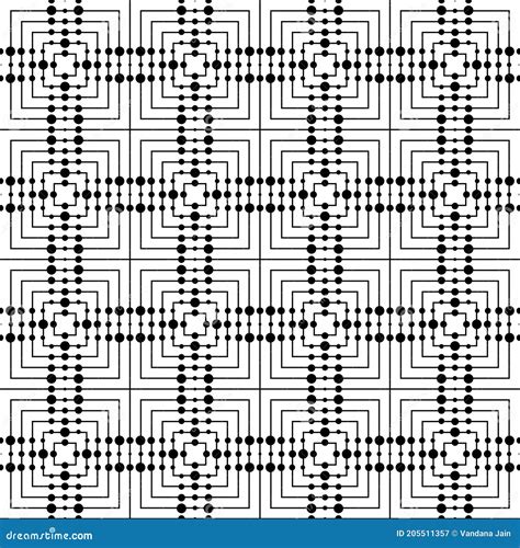 Geometrical Polka Dots Seamless Pattern Designseamless Monochrome Pattern Stock Vector