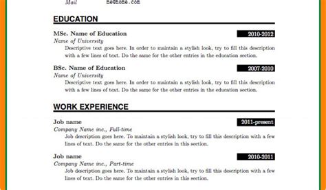 Simple Resume Format Word Doc 5 Cv Format Ms Word File Theorynpractice Williamson