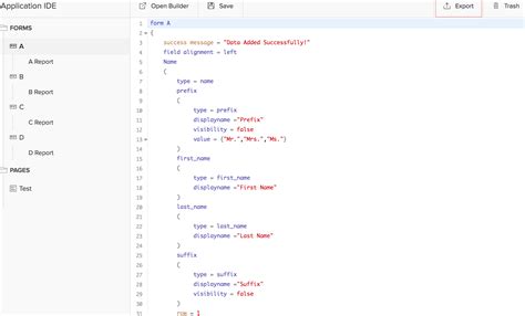 Export DS File ManageEngine AppCreator Help