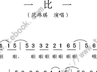 一比一 范玮琪 歌谱 简谱