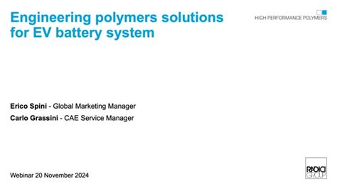 Engineering Polymers For Electric Vehicle Battery Systems Mobex