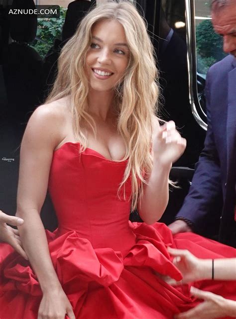 Sydney Sweeney Sexy Shows Off Her Stunning Cleavage In A Steamy Red