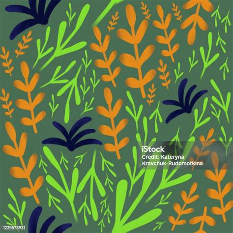 霓虹燈塗鴉植物 葉子 深綠色背景的樹枝無縫模式印刷 包裝 壁紙 紡織品 織物設計向量圖形及更多包裝品圖片 包裝品 固定的 外型 Istock