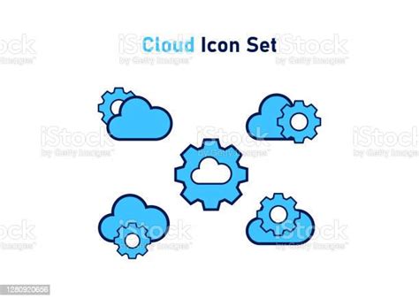 아이콘을 설정합니다 클라우드 기호로 설정합니다 클라우드 컴퓨팅 설정 개념입니다 벡터 일러스트레이션 벡터 아이콘 개념 개념에 대한 스톡 벡터 아트 및 기타 이미지 Istock