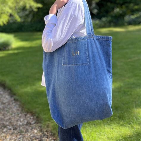 Personalised Denim Shopper Bag By Big Stitch