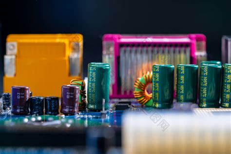 主板与电子元件晶体管电容器电阻和主板上的图片 包图网企业站
