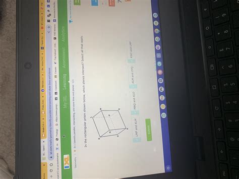 In The Rectangular Prism Shown Below Which Planes Intersect Select