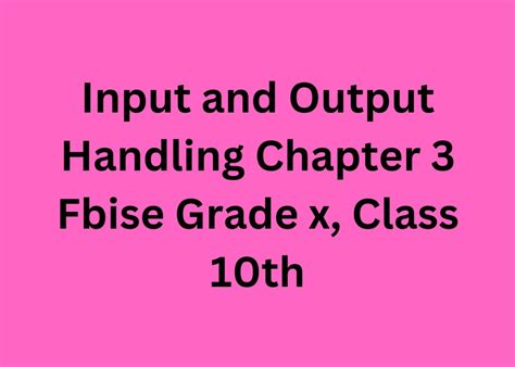 Computer Grade X Fbise Notes Perfect24u