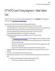 CPT And HCPCS Level II Coding Assignment Guide For Babes Course Hero