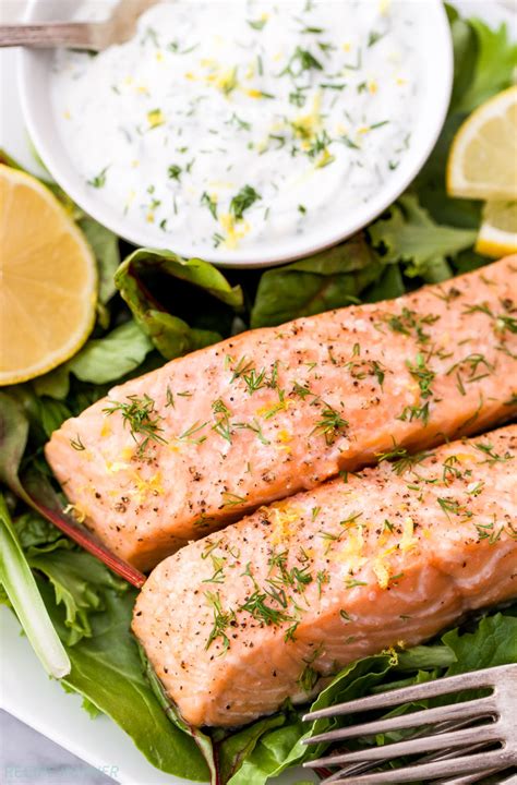 Baked Salmon With Lemon Dill Yogurt Sauce Recipe Runner