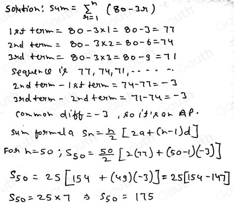 Solved The Sum Of An Arithmetic Series Is Sumlimits R1n80 3r A Explain What Is Meant